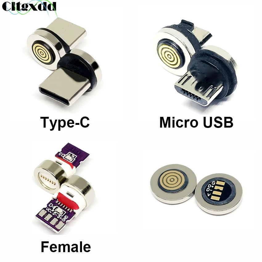 Cltgxdd 1pcs Round Magnetic Cable Type C Micro Usb Magnet Connector ...