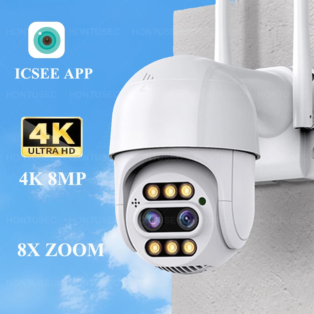 HONTUSEC-iCSee-8MP-4K-IP-Camera-2-8-12mm-Dual-Lens-Outdoor-PTZ-Camera ...