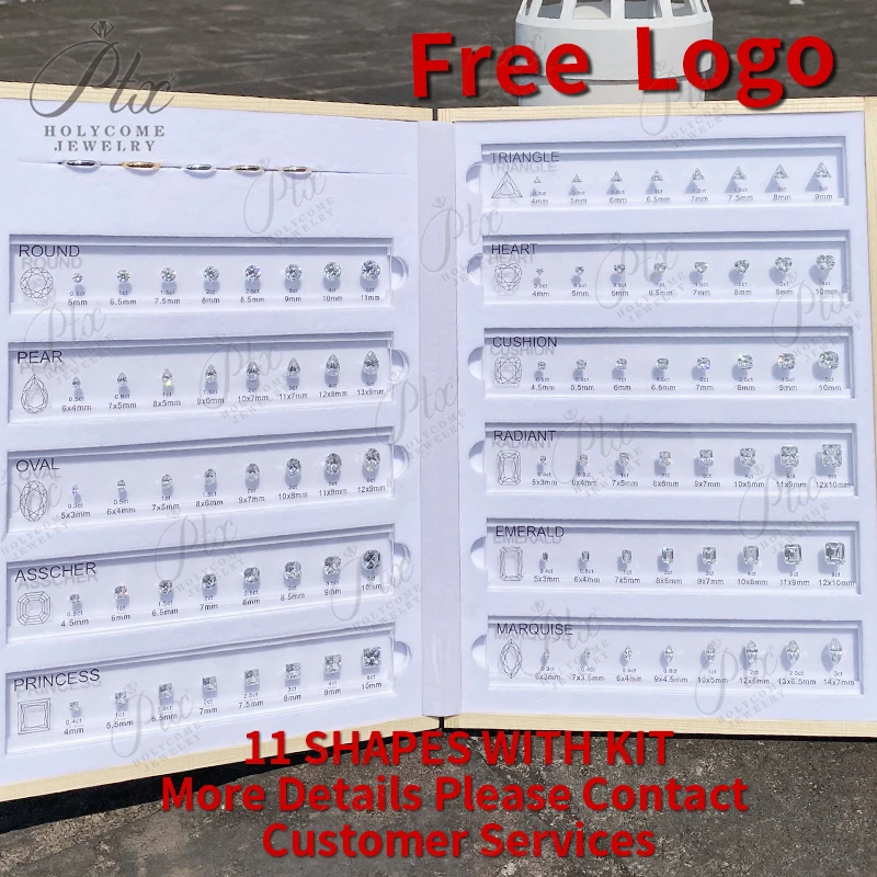 Diamond Carat Chart Free LOGO Customize Comparison 5A CZ Chart Set Ring ...