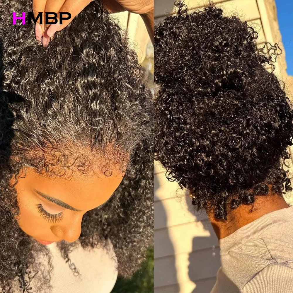 HD-Kinky-Curly-Cabelo-Humano-Perucas-Glueless-Wig-Pronto-para-Vestir ...