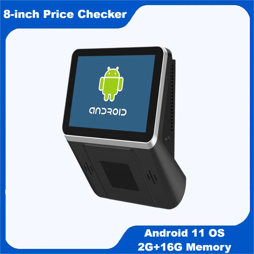 8 Inch Screen Android Price Checker JC80 Wall Mount POS Terminal With Barcode QR Code Reader ...