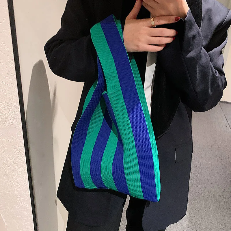 Striped-Contrast-Color-Women-s-Bag-Handbags-Shopper-Tote-Fashion-New ...