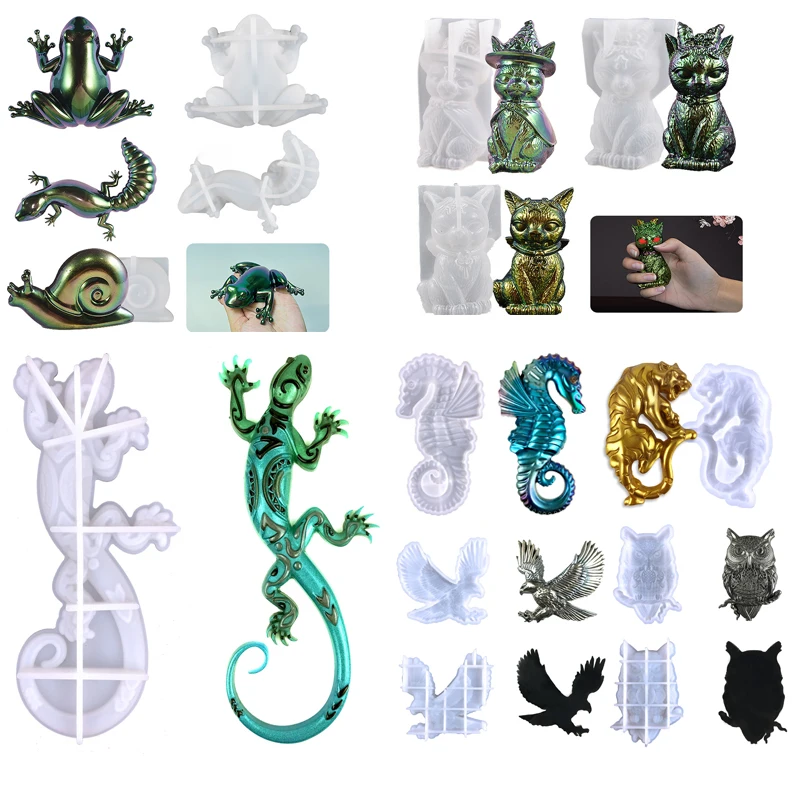 Animal-Resin-Mold-Epoxy-Resin-For-DIY-Keychain-Crafts-Hawk-Tiger-Lizard ...