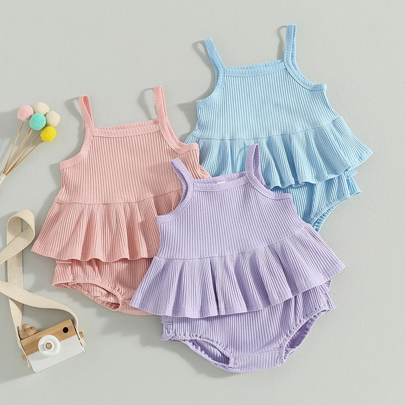 Fashion-Baby-Infant-Girls-Summer-Clothes-Sets-Solid-Color-Sleeveless ...