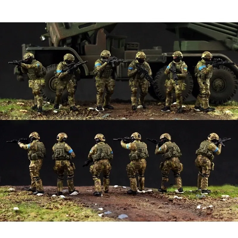 1/72 Scale Model Ukrainian Mercenaries Soldiers 6pcs Action Figures ...