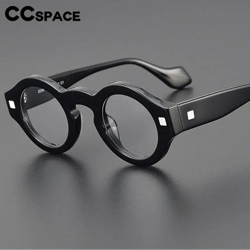 57395-Vintage-Thicken-Acetate-Glasses-Frames-Trend-Round-Rivet ...