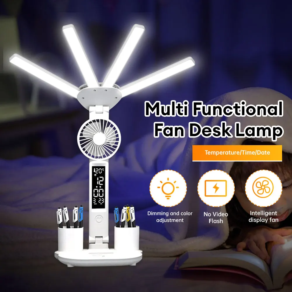 Multifunction-Table-Lamp-Foldable-with-Clock-Date-Calendar-USB ...