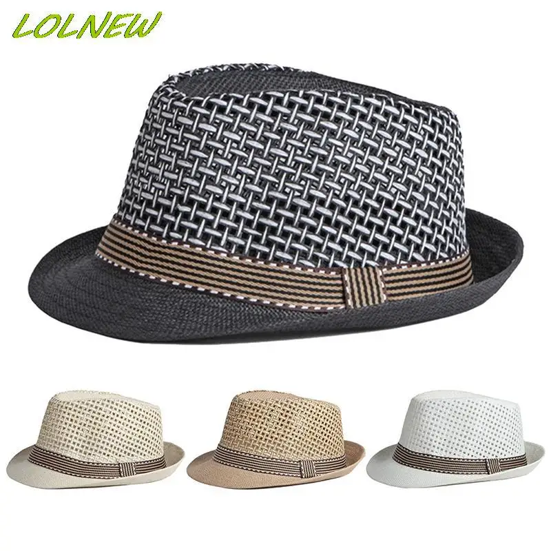 Straw Fedoras Hollow Top Jazz Hat Summer Bowler Sun Hats Cap Classic Version Hats Casual Beach ...