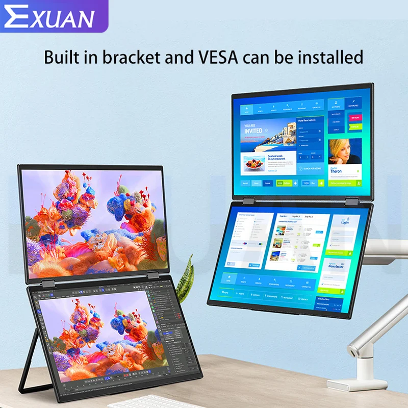 EXUAN-15-6-Folding-Monitor-Dual-Portable-Display-1920x1080-Stackable ...