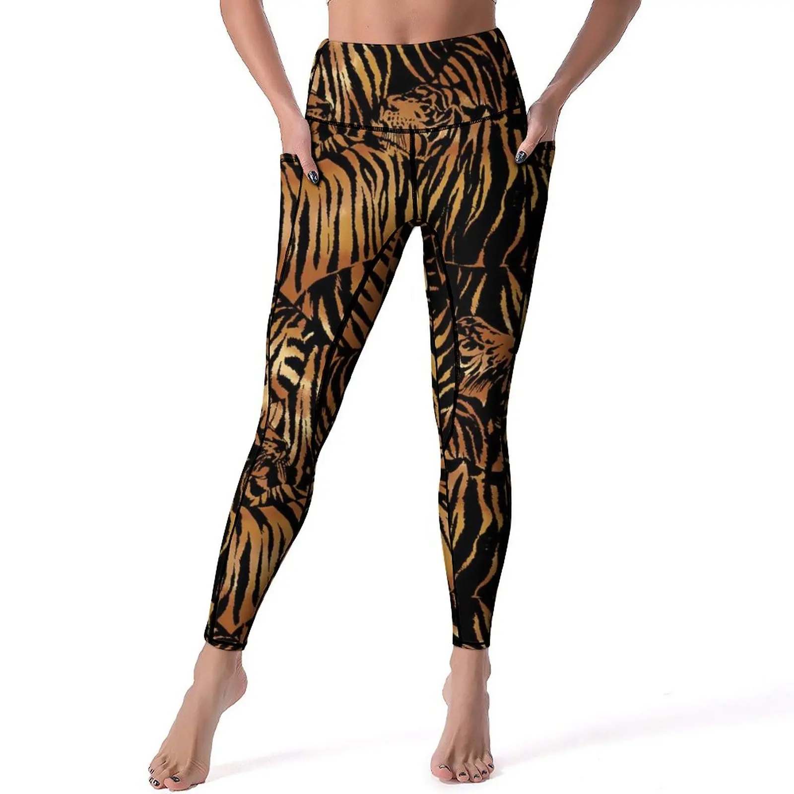 Abstract-Tiger-Yoga-Pants-Animal-Stripes-Print-Leggings-Sexy-Push-Up ...