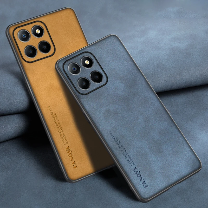 Luxury-Leather-Case-For-Honor-X8A-X8-5G-Back-Cover-Matte-Silicone ...