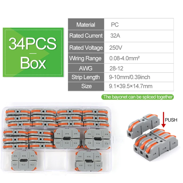 Inline Wire Connectors 3 In 3 Out Compact Splicing Chromatic Actuators ...