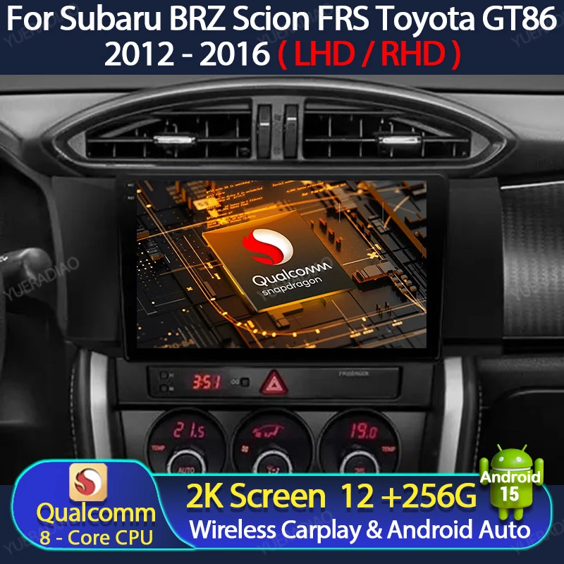 Android 15 Car Radio For Subaru BRZ Scion FRS Toyota GT86 GT 86 2012 ...