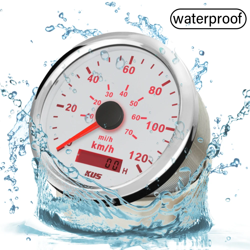 KUS 85mm 범용 KM 펄스 속도계 Milometer 속도 방수 게이지 빨간색과 노란색 백라이트 사용 가능|속도계 ...