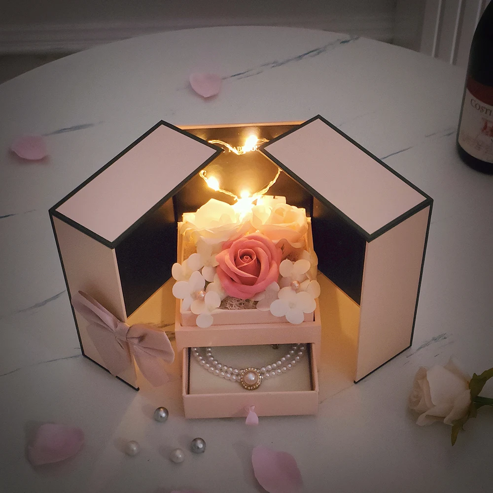 Eeuwige-Zeep-Rose-Gift-Box-Met-Lade-Ontwerp-Valentijnsdag-Decor ...