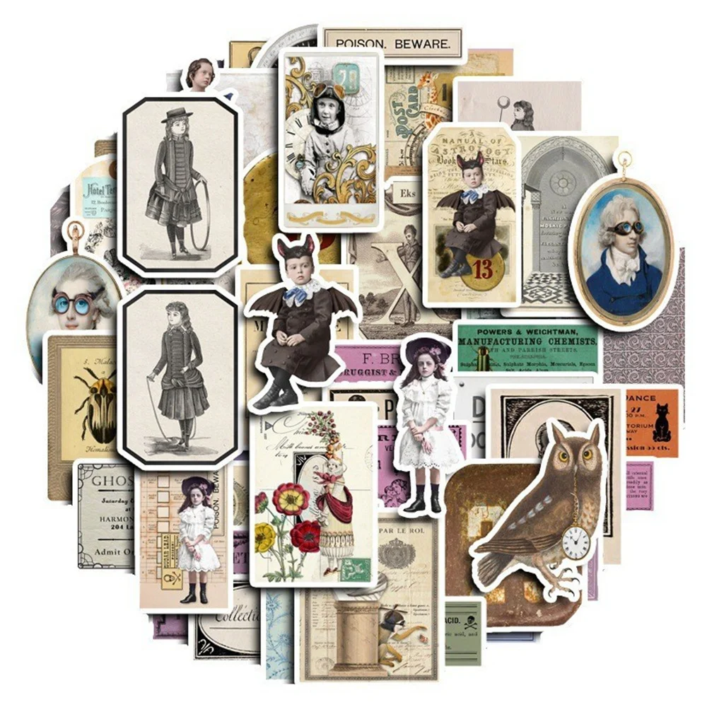 50pcs-Retro-Scrapbook-Stickers-Pack-Ipad-Stationery-Suitcase-Laptop ...