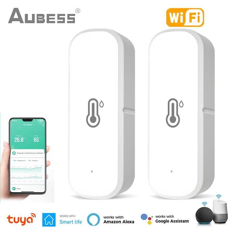 Aubess-WiFi-Temperature-Humidity-Sensor-Indoor-Smart-Life-Sensor-Tuya ...