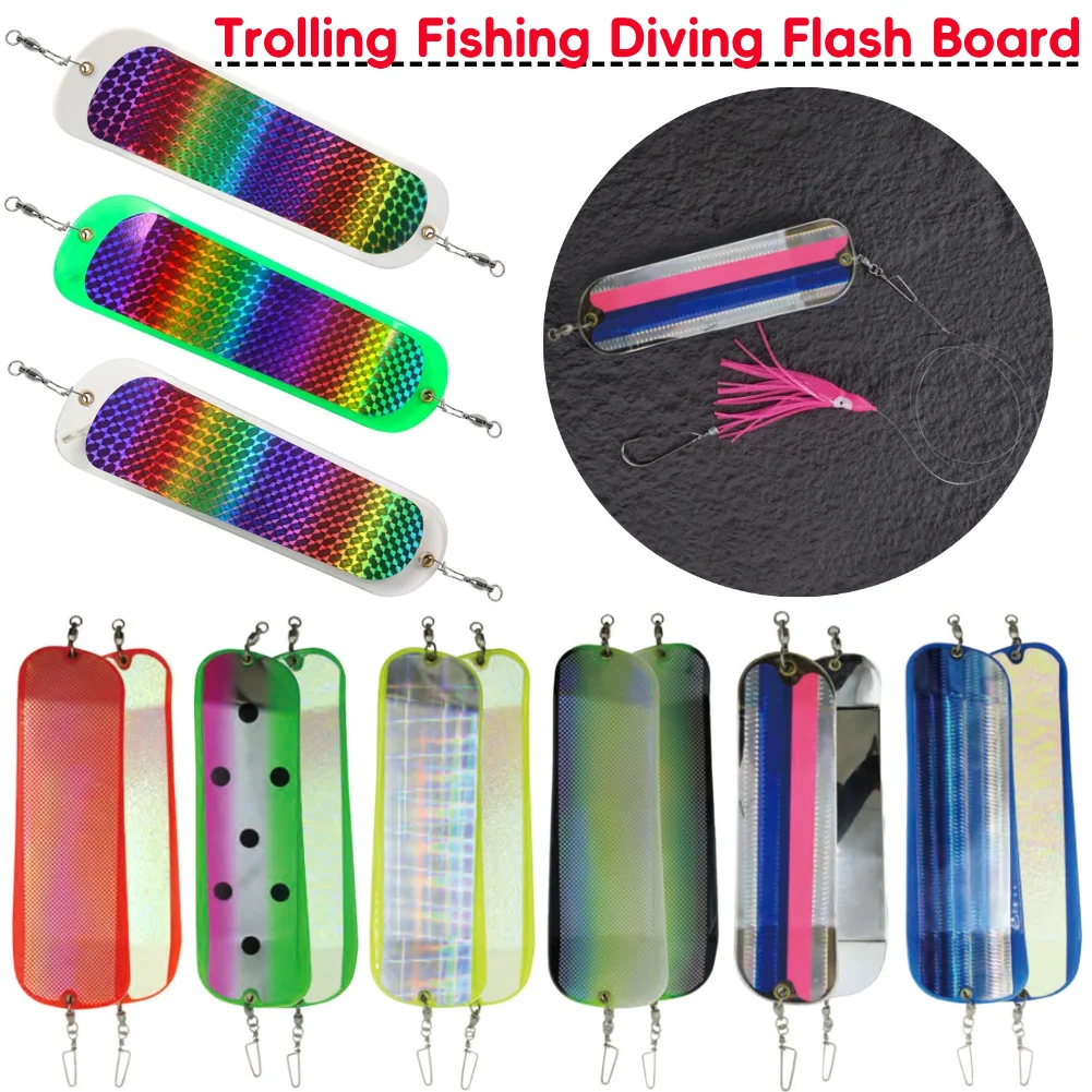 28cm Trolling Fishing Diving Flash Board Bait Lure Flasher Fishing ...