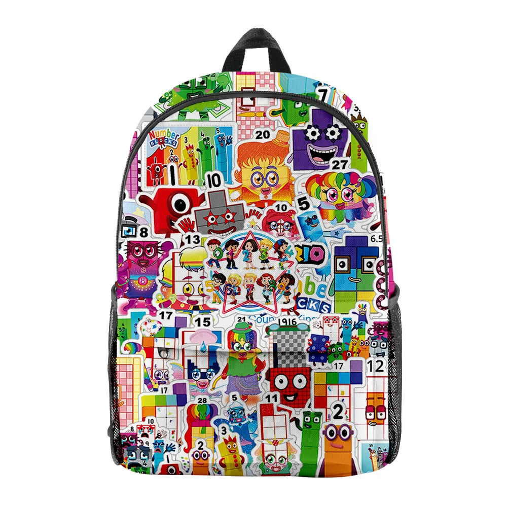 3D Game Numberblocks Kawaii Backpack For Kids - KawaiiMerch.com