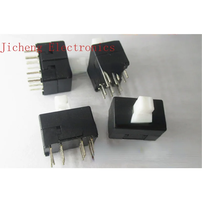 10PCS-Self-locking-Switch-13-8-5-Double-row-12-pin-Mixer-Button ...