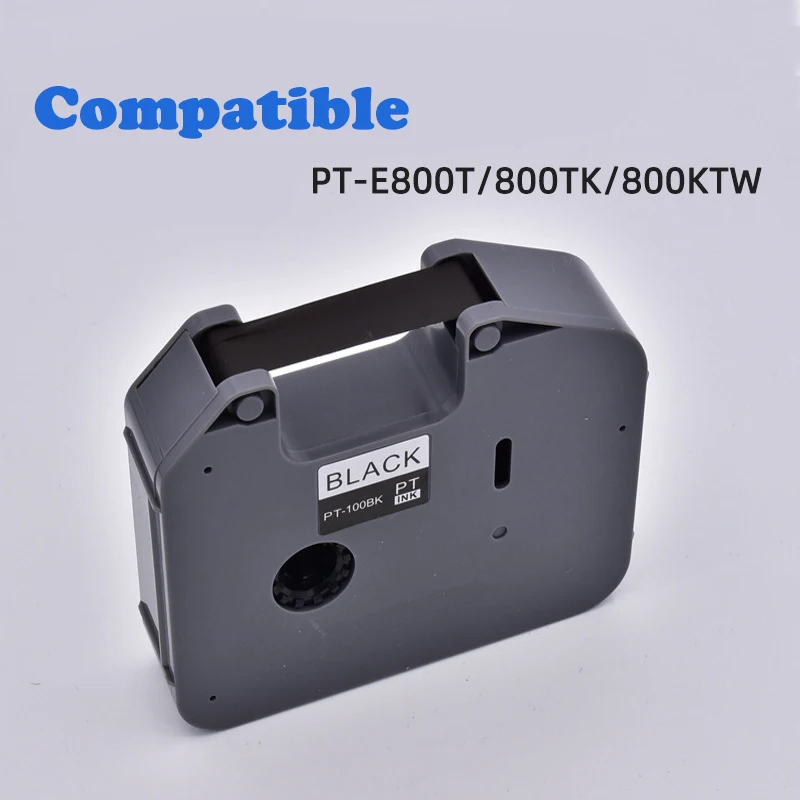 1PCS-PT-100BK-black-label-tape-Compatible-TR-100BK-Brother-Ribbon ...