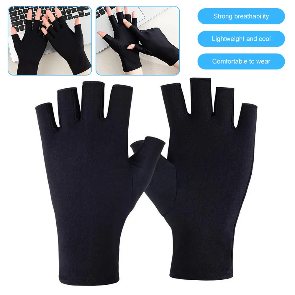 Half Fingers Gloves Summer Breathable Driving Gloves Sunscreen Anti UV ...