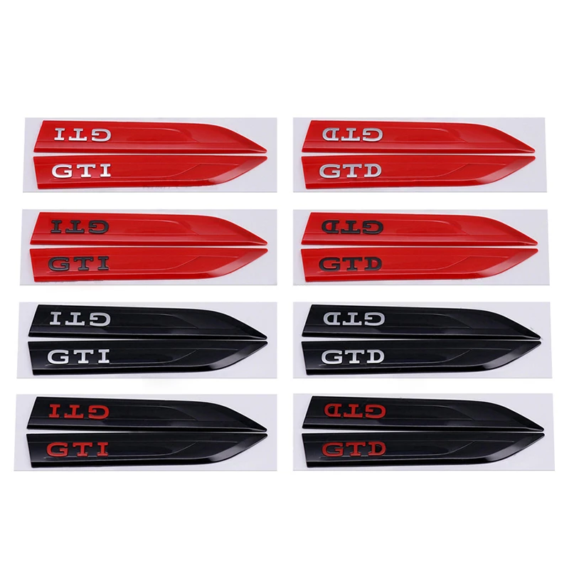 3D ABS GTI GTD Emblem Badge Car Door Fender Stickers For Volkswagen VW ...