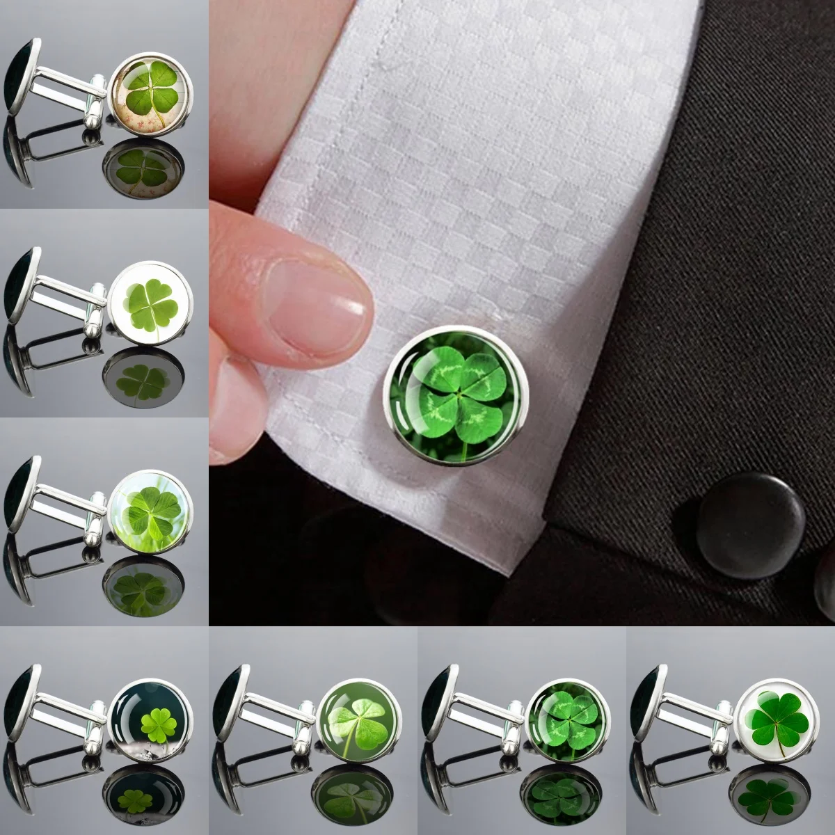 Clover-Cufflinks-Lucky-Clover-Accessories-Cufflinks-for-Mens-Luxury ...