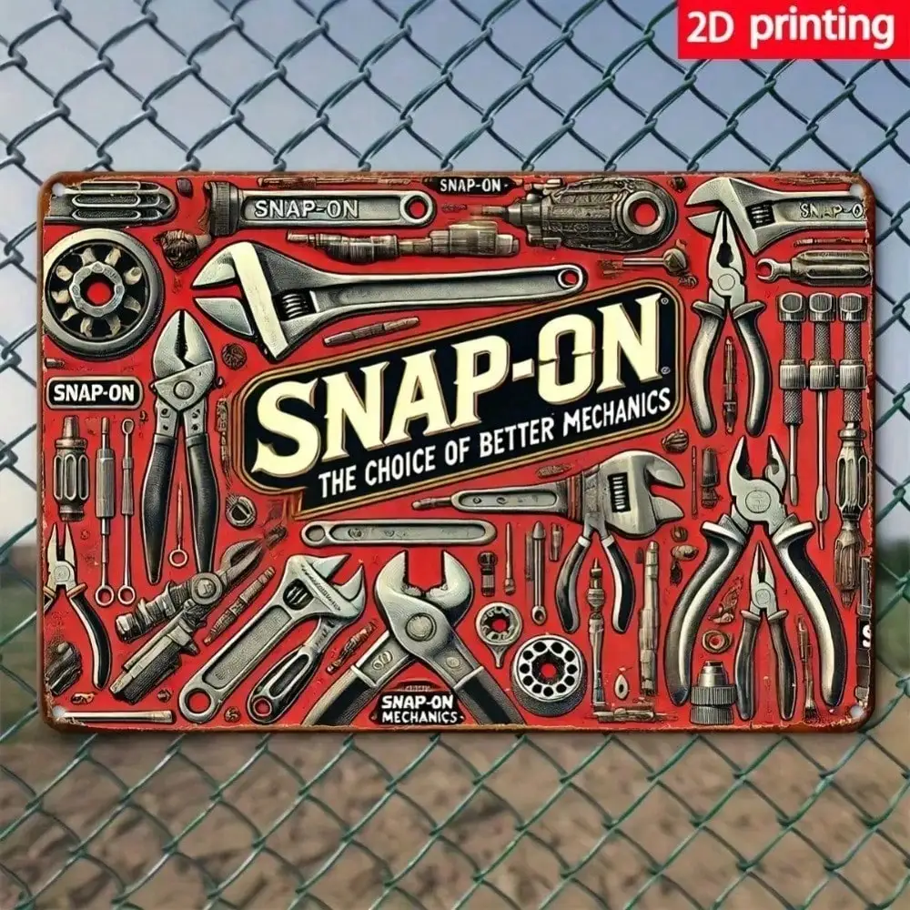 Snap-On Garage Wall Sign 2D Metal Tool Art 8x12 Inch Rustproof Durable ...