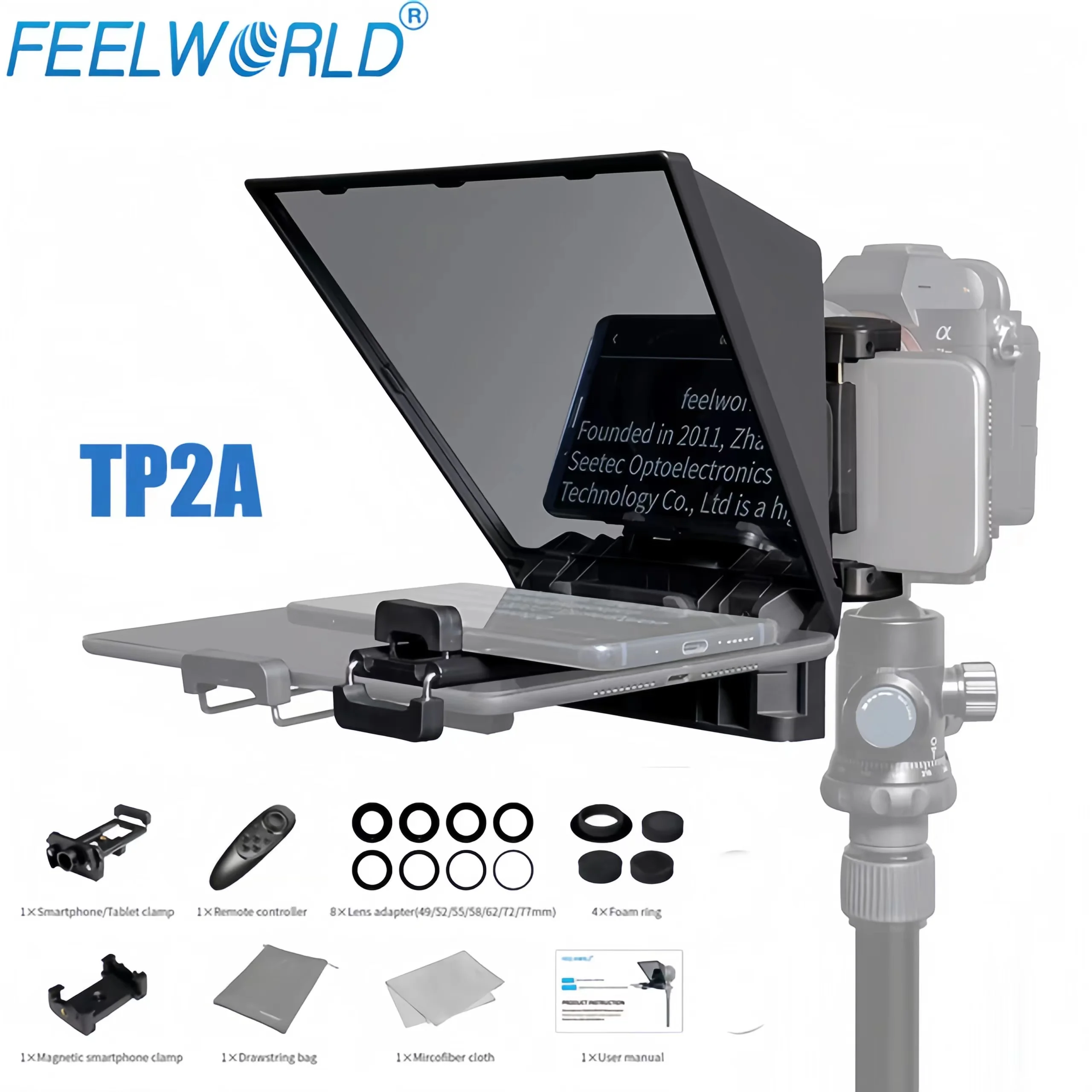 FEELWORLD-TP2A-Mini-Teleprompter-8-Inch-Portable-Supports-Under-8 ...