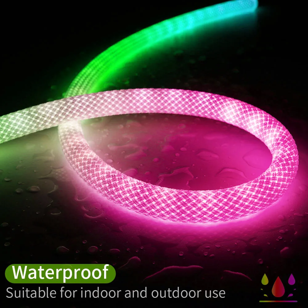 WS2812B-WS2811-Round-Fabric-Reticulate-Pattern-LED-Neon-Strip-50Leds-m ...