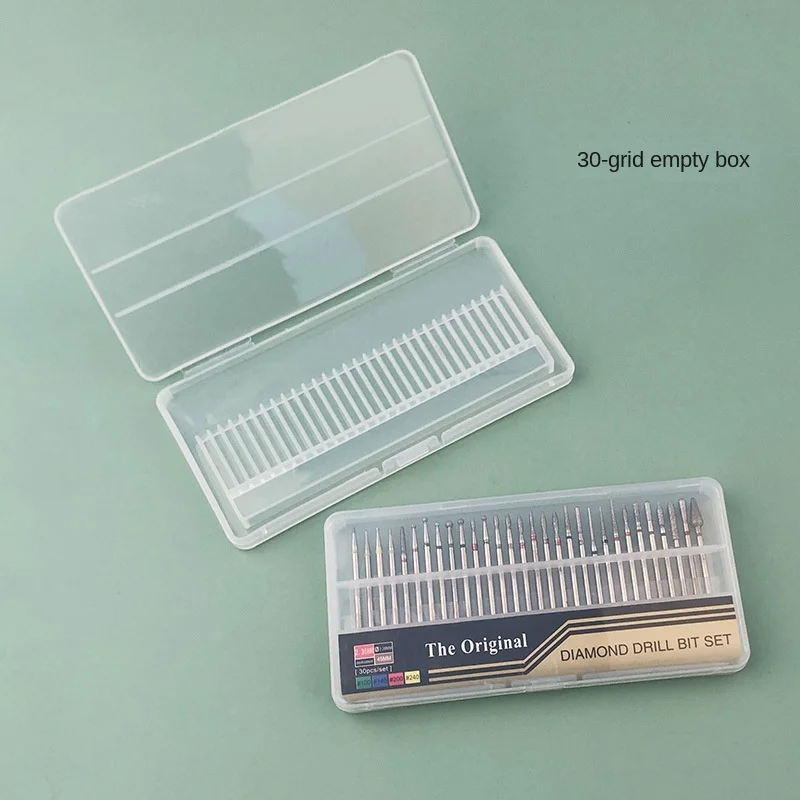 14-30-Holes-Plastic-Nail-Drill-Bit-Storage-Box-Empty-Stand-Holder-for ...