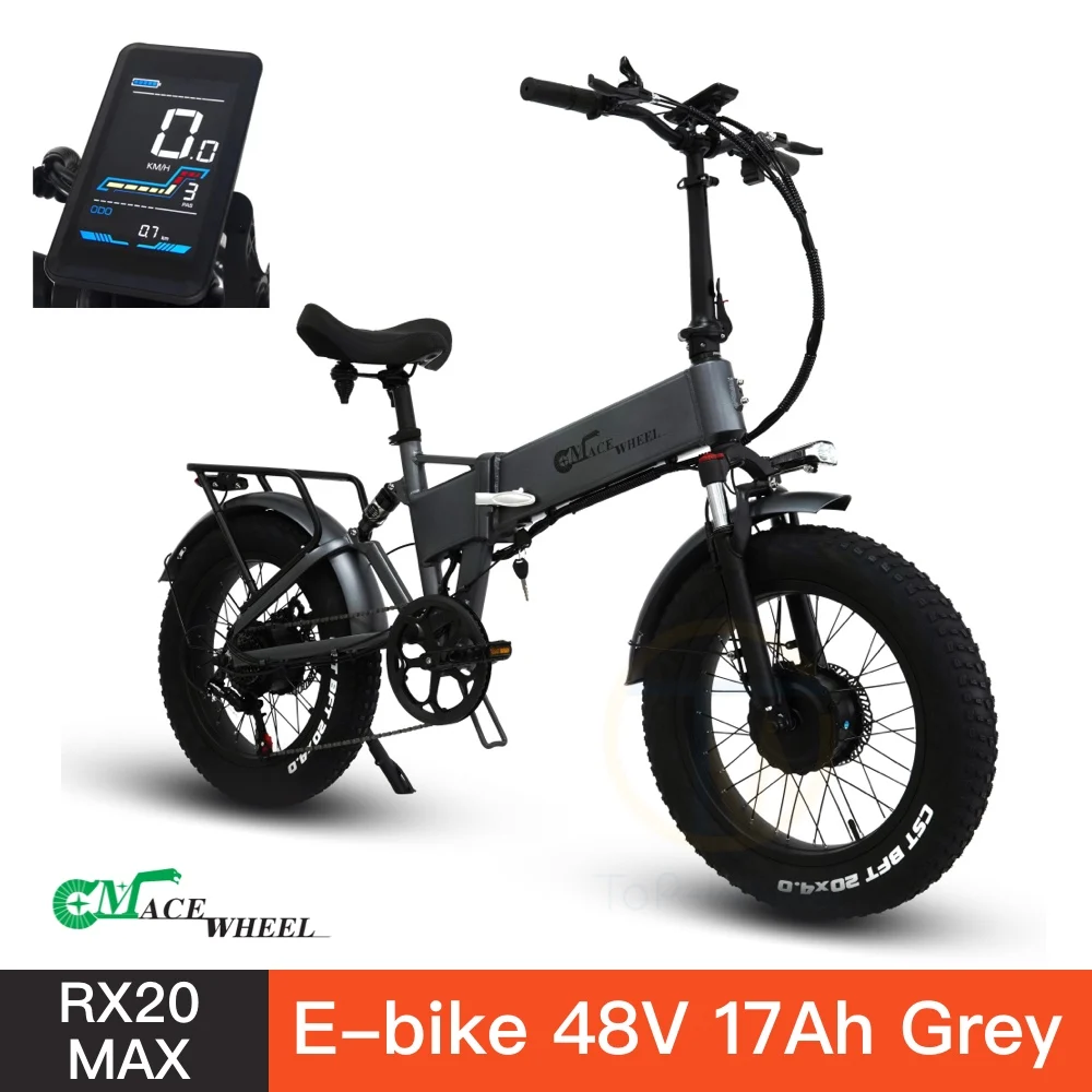 CMACEWHEEL-RX20MAX-E-bike-Grey-RX20-MAX-Electric-Bicycle-1500W-48V-17Ah ...