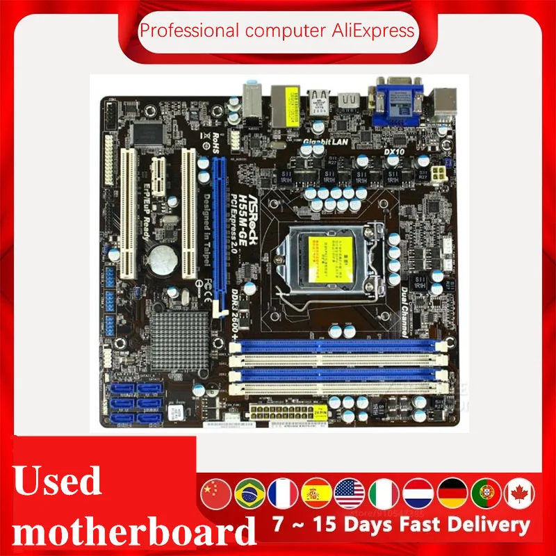 For ASRock H55M GE Motherboard LGA 1156 DDR3 16GB For Intel H55 P7H55 ...