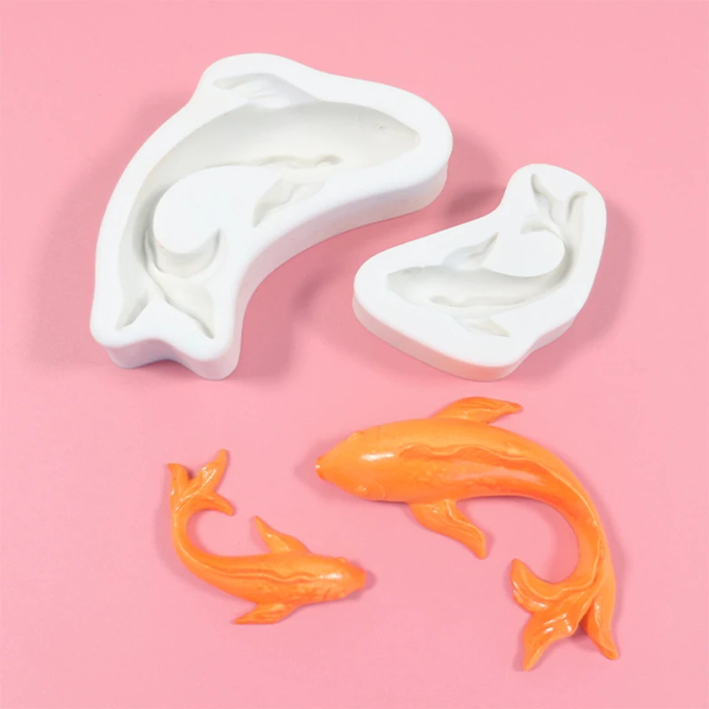 Koi Cake Decoration Chocolate Baking Fondue Silicone Mold Small ...