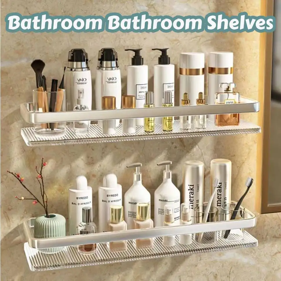 Floating-Shelf-Wall-Mounted-Punch-Free-Storage-Rack-Holder-Toilet-Shelf ...
