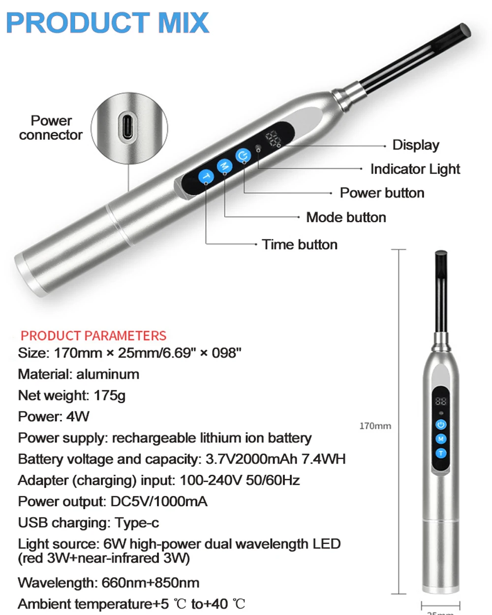 Red Light Therapy Device Wireless LED Near Infrared Cold Sore And ...