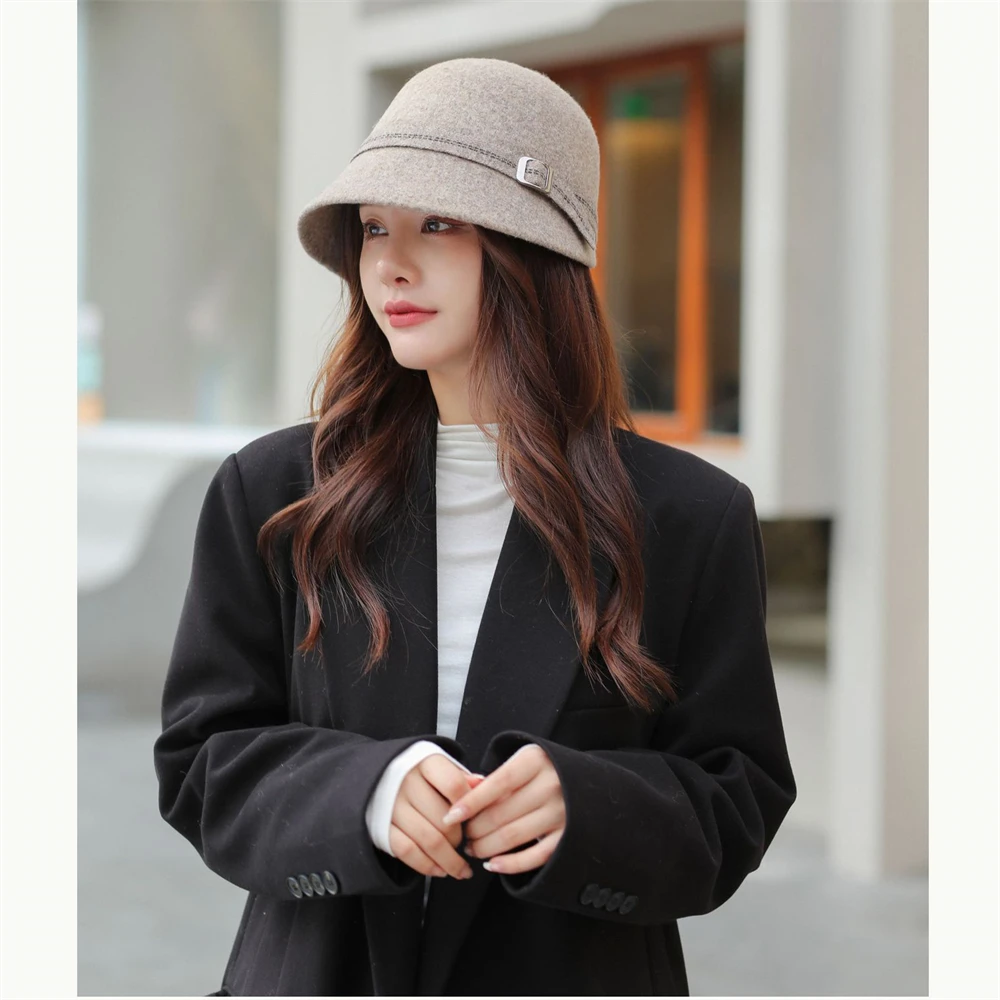 Женская панама с козырьком, винтажная однотонная шапка с широкими ...