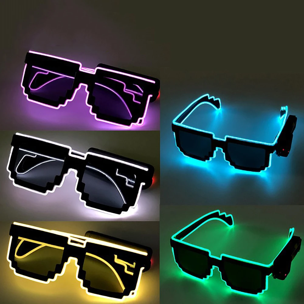 Novelty-Night-Glow-Sunglass-LED-Glasses-Light-Up-EL-Flashing-Luminous ...