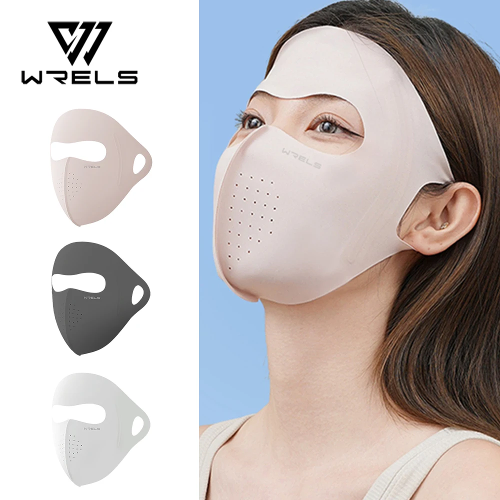WRELS UV Protection Mask Ice Silk Sunscreen Mask Breathable Lightweight ...