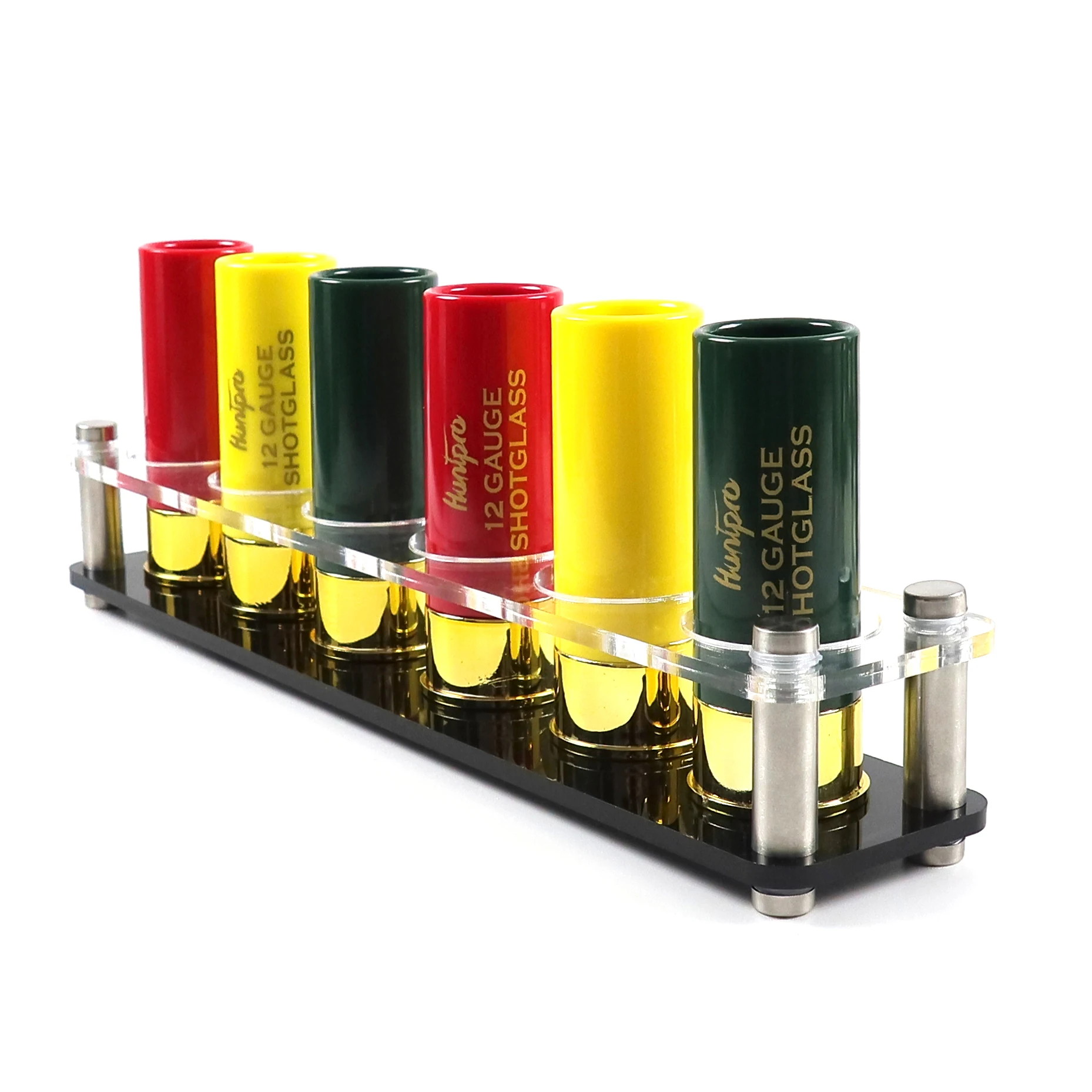 Hunting-Shooting-Outdoor-Gift-12-Gauge-Shot-Glass-Set-of-6-Multi-Color ...