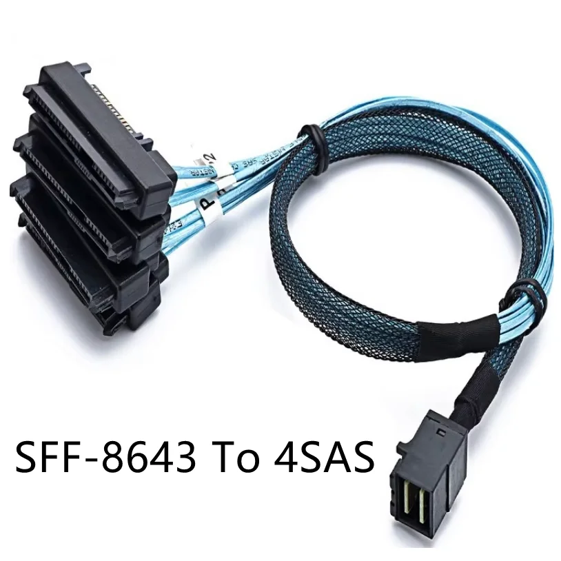 SAS SATA Cable SFF-8643 To 4 SFF-8482 Internal Mini SAS HD To 4 SFF ...