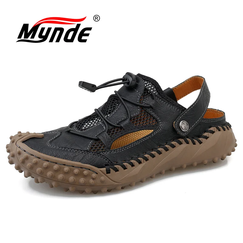 Brand Men's Sandals Summer Men's Sandals Leather Breathable Men ...