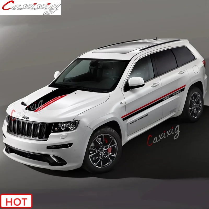 Carbon-Fiber-Car-Hood-Stickers-For-Jeep-Grand-Cherokee-TRACKHAWK-SRT8 ...