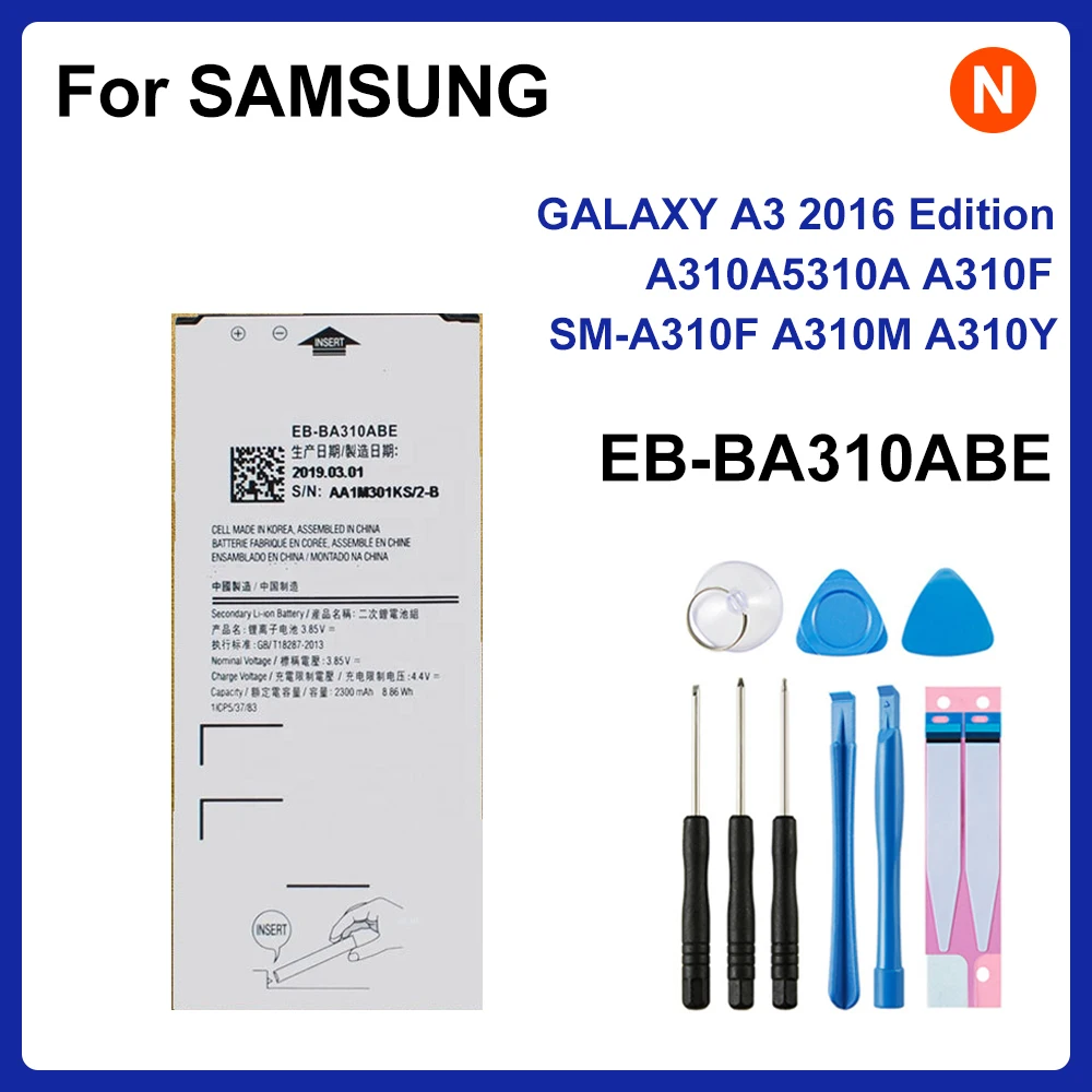 SAMSUNG-Orginal-EB-BA310ABE-2300mAh-Battery-For-Samsung-GALAXY-A3-2016-Edition-A310-A5310A-A310F ...