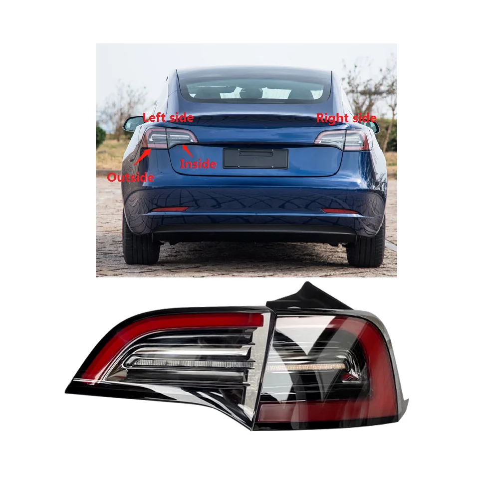 For-Tesla-Model-3-2019-2020-Rear-Taillight-Tail-Lamp-Housing-Brake ...