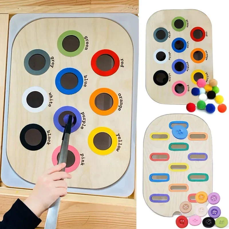 Children-s-Sensory-Tray-Table-Color-Hairball-Game-Wooden-Tile ...