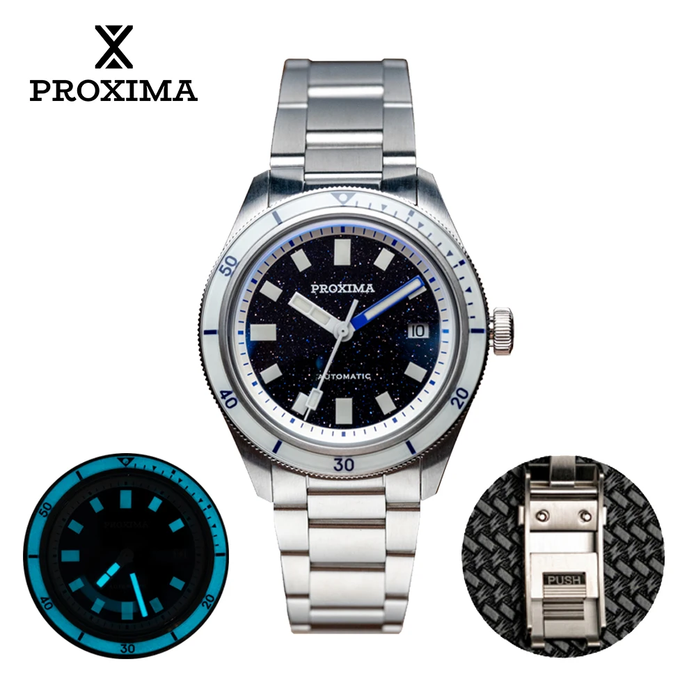 Proxima-PX1721-Men-s-Automatic-Mechanical-Watches-Aventurine-Dial-39mm ...