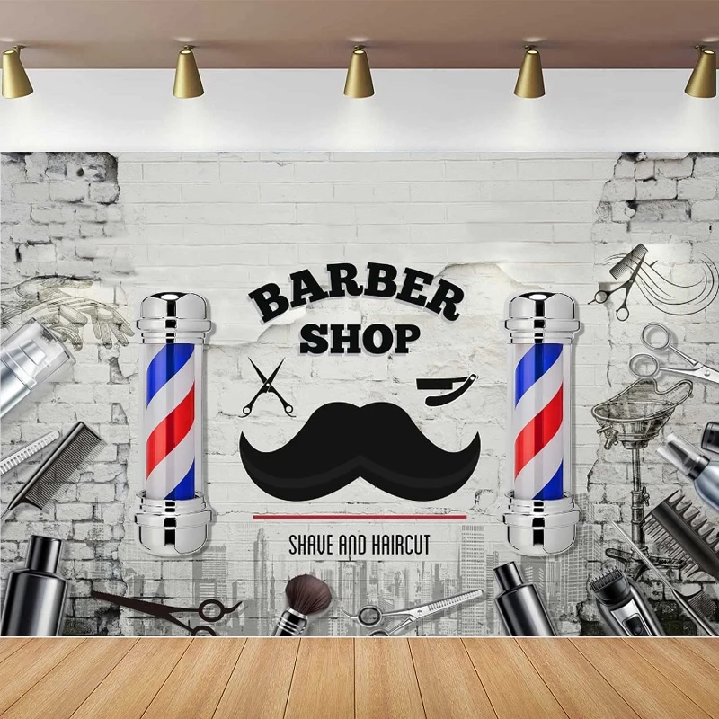 Barber-Shop-Party-Photography-Backdrop-Hairstylist-Salon-Shaving ...