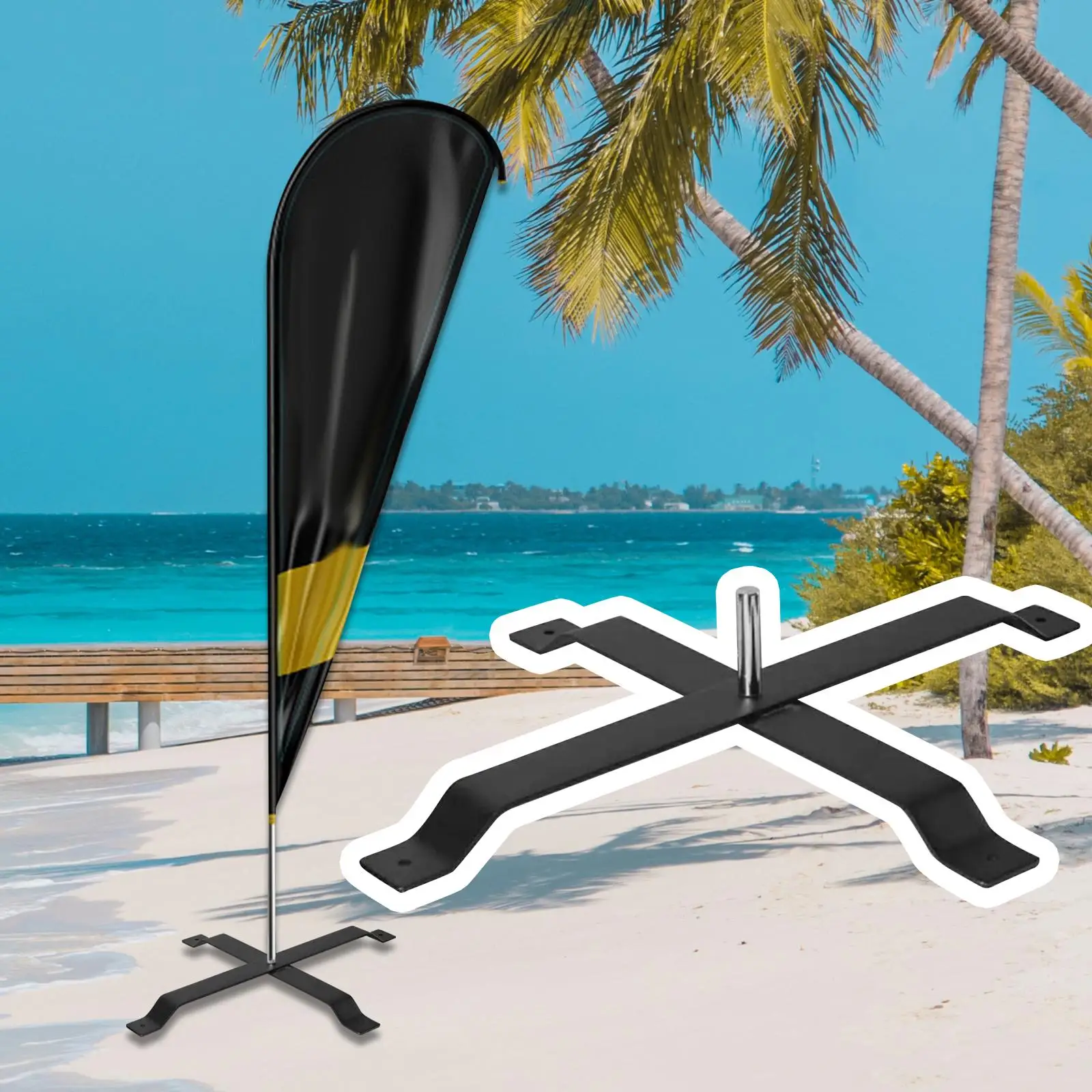 Beach-Flag-Pole-Base-Support-Parasol-Foldable-Feather-Flag-Base-Stand ...